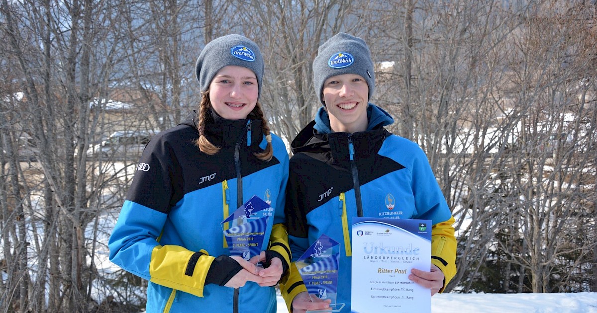 Paul Ritter und Lilly Fuchs erfolgreich beim Dreiländerwettkampf - Langlauf